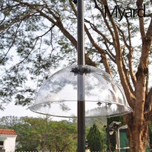 Myard 13 Inches Solid Clear PC Wobbly Squirrel Proof Baffle Deflector for Bird Feeder, Fit up 1.5 Inches Pole / Post