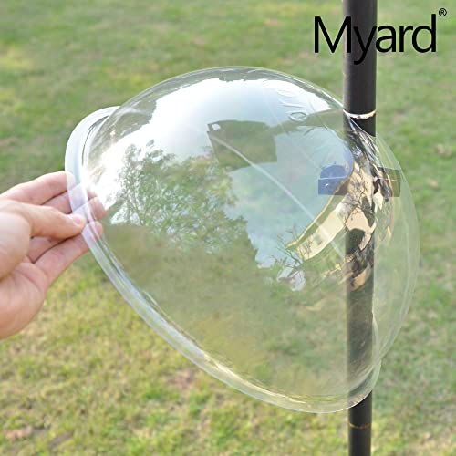 Myard 13 Inches Solid Clear PC Wobbly Squirrel Proof Baffle Deflector for Bird Feeder, Fit up 1.5 Inches Pole / Post