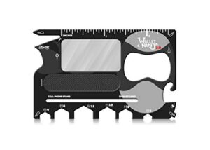 wallet ninja 2.0 (advanced 20-in-1 multitool, now with mirror + nail file) available in black