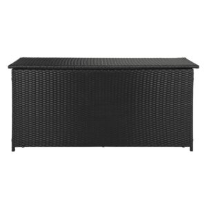 safavieh pat9002a collection cosima black 53" 13 gallon outdoor storage deck box