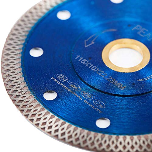 PEAKIT Tile Cutter Blade 4.5 Inch Porcelain Diamond Blade Ceramic Cutting Disc Wheel for Angle Grinder, Reversible Color