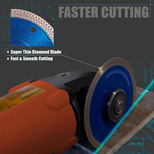 PEAKIT Tile Cutter Blade 4.5 Inch Porcelain Diamond Blade Ceramic Cutting Disc Wheel for Angle Grinder, Reversible Color