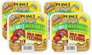 c&s 4 pack of peanut delight wild bird no melt suet dough, 11.75 ounces each