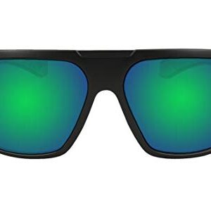 BOMBER MEGA Bomb M103GM Safety Sunglasses for Men with Matte Black frame, Green Mirror Safety Sunglass lens, Non-Slip foam lining, ANSI Z87+ Compliant, UV Protection - M103GM