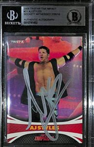 aj styles signed 2009 tristar tna impact card 21 bas beckett coa wwe autograph 1 - autographed wrestling cards