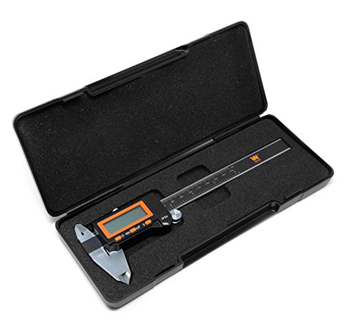 WEN 10764 Electronic 6.1" Stainless Steel Water-Resistant Digital Caliper with LCD Readout & Storage Case, IP54 Rated