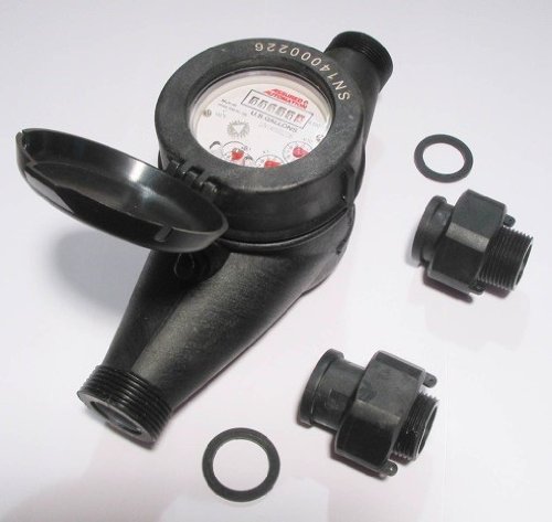 1” Water Meter: Plastic, NSF Certified, Multi-Jet, Cubic Feet (Horizontal Installation)