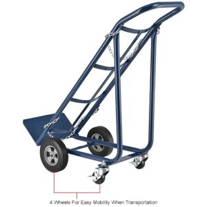 Global Industrial Tilt Back Cylinder Hand Truck with Curved Handle, 800 Lb. Capacity, 47" H