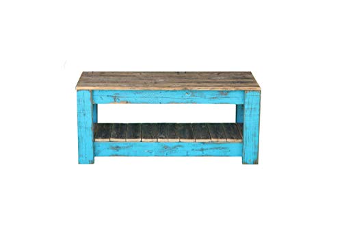 Turquoise Combo Coffee Table with Shelf