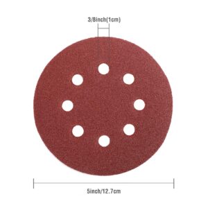 WORKPRO 150-piece Sanding Discs Set - 5-Inch 8-Hole Sandpaper 10 Grades Include 60, 80, 100, 120, 150,180, 240, 320, 400, 600 Grits for Random Orbital Sander(Not for Oscillating Tools or Mouse Sander)