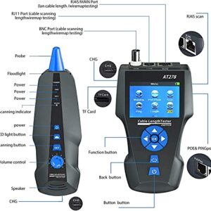 NOYAFA Network Cable Tester,AT278 TDR Multi-functional LCD Tracker For RJ45, RJ11, BNC, Metal Cable,PING/POE NF-8601S