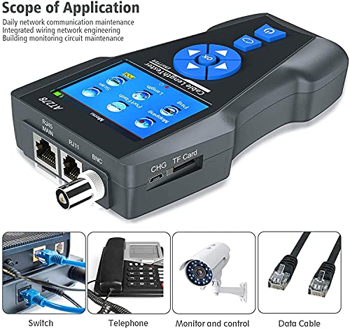 NOYAFA Network Cable Tester,AT278 TDR Multi-functional LCD Tracker For RJ45, RJ11, BNC, Metal Cable,PING/POE NF-8601S