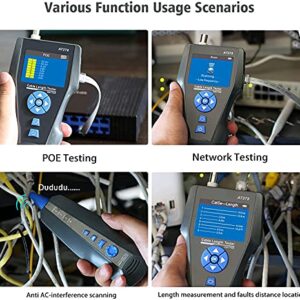 NOYAFA Network Cable Tester,AT278 TDR Multi-functional LCD Tracker For RJ45, RJ11, BNC, Metal Cable,PING/POE NF-8601S