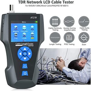 NOYAFA Network Cable Tester,AT278 TDR Multi-functional LCD Tracker For RJ45, RJ11, BNC, Metal Cable,PING/POE NF-8601S