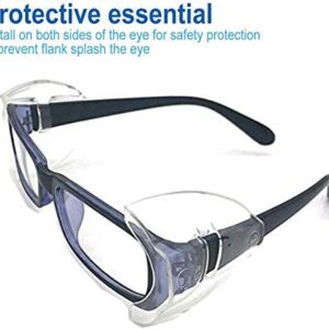 KMDJG 2 Pairs Glasses Side Shields,Slip on Clear Side Shields, Fits Medium to Large Eyeglasses