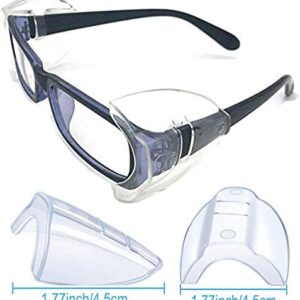 KMDJG 2 Pairs Glasses Side Shields,Slip on Clear Side Shields, Fits Medium to Large Eyeglasses