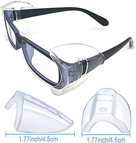 KMDJG 2 Pairs Glasses Side Shields,Slip on Clear Side Shields, Fits Medium to Large Eyeglasses