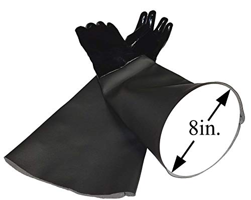 TUFF-Blast Neoprene Gloves for Sandblasting Sandblaster Sand Blast Cabinet - 8" x 26" Made in USA