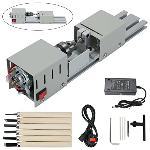 BACHIN Mini Lathe Beads Polisher Machine Diy Machining for Table Woodworking Wood DIY Tool Lathe Standard Set