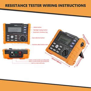 PM2302 Digital Resistance Meter Ground Earth Tester 0-4K ohm Insulation Tester Multimeter with LCD Backlight Display