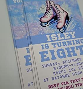 Ice Skating Birthday Party Ticket Invitations