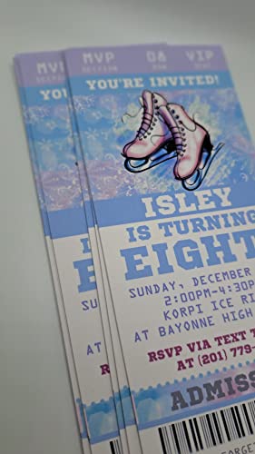 Ice Skating Birthday Party Ticket Invitations