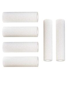 cfs – 6 pack grooved sediment melt blown water filter cartridges compatible with aqua-pure ap110, whcf-gd05, watts fpmbg-5-975 model – whole house replacement filter cartridge – 5-micron – 10" x 2.5"