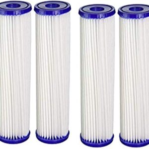 CFS Compatible with HDX HDX2PF4 Pleated Household Water Filters (4 pack): Reduces Sediment - 30 Micron Water Filter