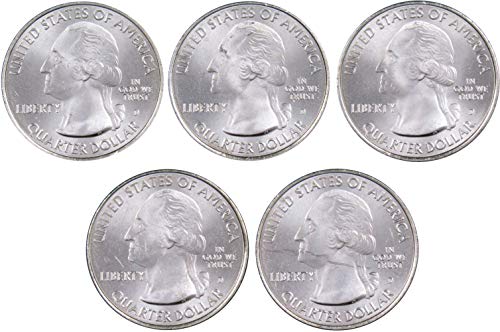 2014 D National Park Quarter 5 Coin Set Uncirculated Mint State 25c Collectible