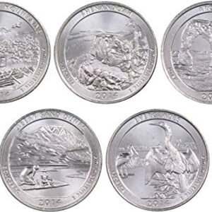 2014 D National Park Quarter 5 Coin Set Uncirculated Mint State 25c Collectible