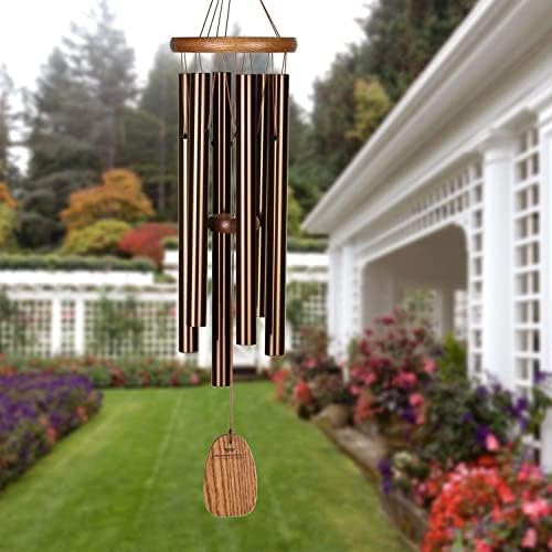 Woodstock Wind Chimes Amazing Grace Chime Medium (24'') Bronze Wind Chime Inspirational and Memorial Gifts Wind Chimes for Outside Patio Home or Garden Decor Christmas Gifts (AGMBR)