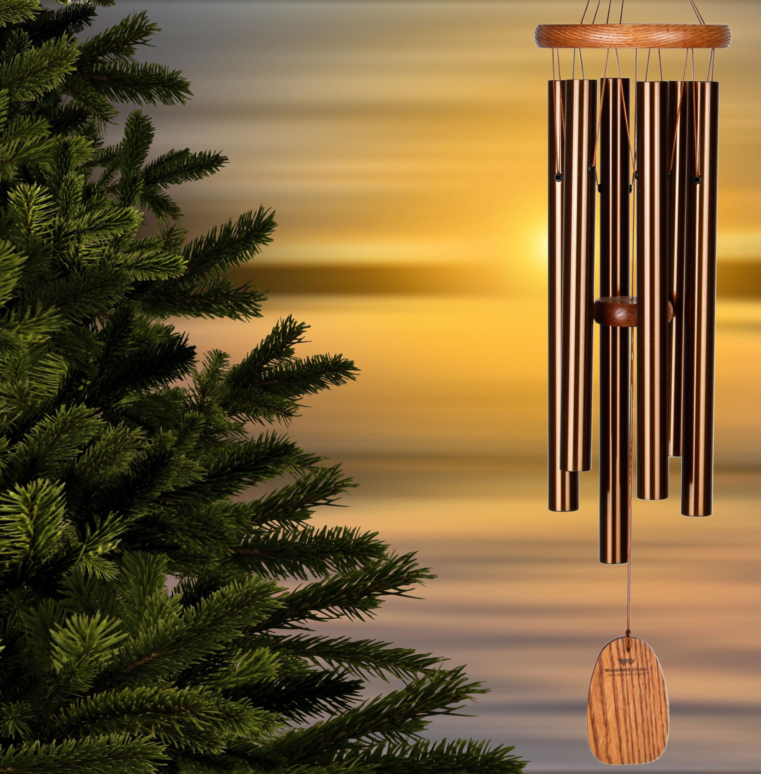 Woodstock Wind Chimes Amazing Grace Chime Medium (24'') Bronze Wind Chime Inspirational and Memorial Gifts Wind Chimes for Outside Patio Home or Garden Decor Christmas Gifts (AGMBR)