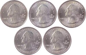 2010 p national park quarter 5 coin set uncirculated mint state 25c collectible