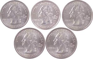 2008 d state quarter 5 coin set bu uncirculated mint state 25c collectible