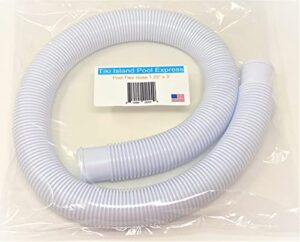 tiki island pool express 1-1/4 inch x 3 foot long white above ground pool flex connection hose filter or suction