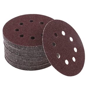 antrader 50 pcs 5 inch 40 grit sanding disc 122mm 8 hole hook and loop sandpaper air power angle grinder sander disk abrasive tools polising pad for random orbit sanders