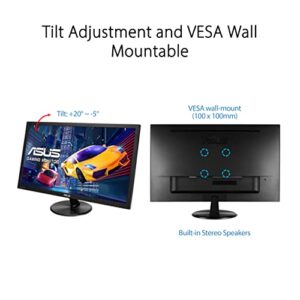 ASUS 21.5" Computer Gaming Monitor - Full HD 1920x1080, Adaptive-Sync/FreeSync, 1ms Response Time, 75Hz Refresh Rate, HDMI - VP228QG,Black