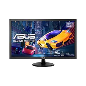 ASUS 21.5" Computer Gaming Monitor - Full HD 1920x1080, Adaptive-Sync/FreeSync, 1ms Response Time, 75Hz Refresh Rate, HDMI - VP228QG,Black