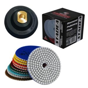 stadea ppw182e diamond polishing pads 4 inch wet dry set for granite quartz concrete marble stone countertop polishing