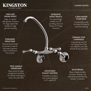 Kingston Brass KS374C Kingston Laundry Faucet, Polished Chrome