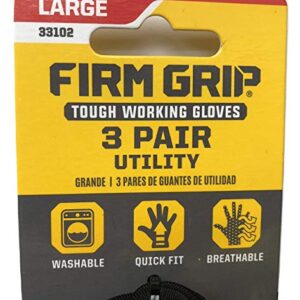 Tough Working Gloves, 3 Pair Utility, Red, Gray, Yellow