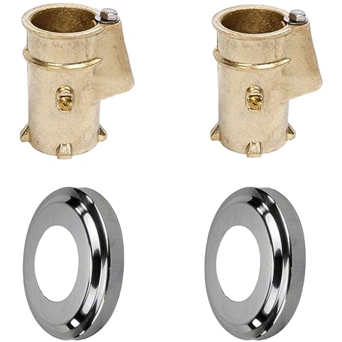 Wood Grip | Anchor and Escutcheon Pool Rail Set | 4'" Anchor for 1.90" Outer Diameter Tubing | Brass Inground Pool Anchor | Anchor-Escutcheons Set | Escutcheon Ring and Pool Anchors (2 Pack)