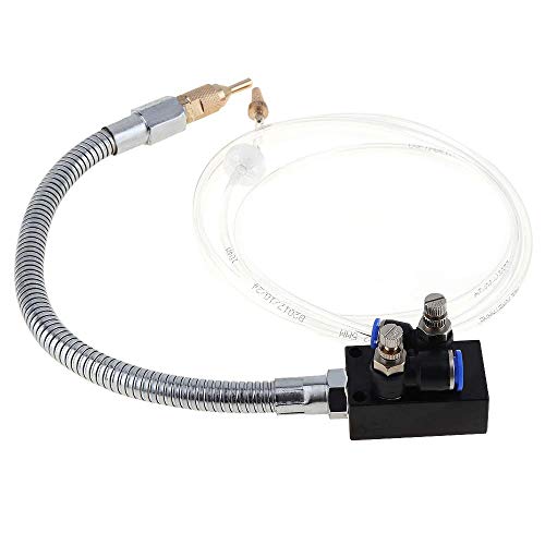 ChgImposs Mist Coolant Lubrication Spray System With Check Valve and Stainless Steel Flexible Pipe for Metal Cutting Engraving Cooling Machine/Air Pipe CNC Lathe Milling Drill