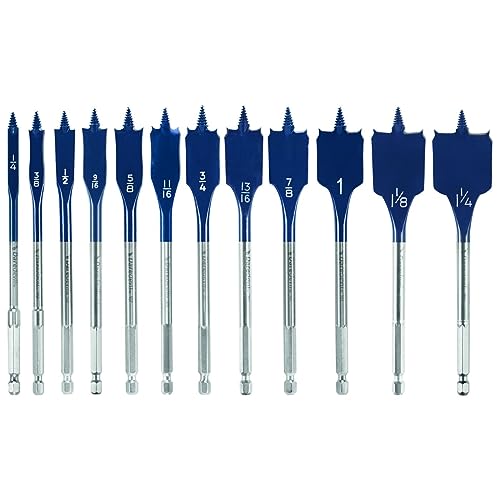 BOSCH DSB5012 12-Piece Assorted Set Daredevil Spade Bits, 1/4 In. Hex Shank Ideal for Fast Drilling Applications in Wood