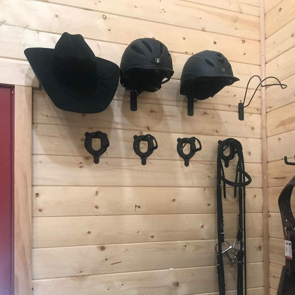 Metal Wall Hooks Helmet Rack – Heavy Duty Wall Mounted Entryway Organizer Hanger for Equestrian Helmet, Motorcycle Helmet，Hats, Caps - Sturdy & Decorative Solution to Storage Or Display - （NO Helmet ）