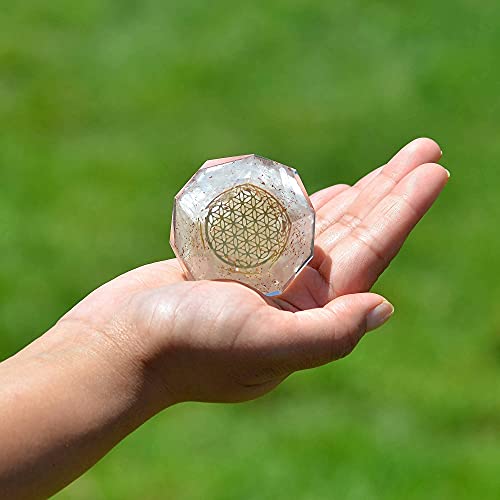 Orgonite Crystal – Aura Healing E-Energy Protection Selenite Orgone Energy generator Dodecahedron Crystal for – Healing Chakra Entity Protection Meditation Tool