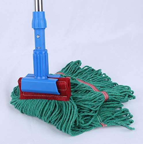 Loop-End Mop Heads Refill Cotton/Synthetic Large Size, for Home Commercial, and Industrial Use 18-Inch, Green 4-Pack