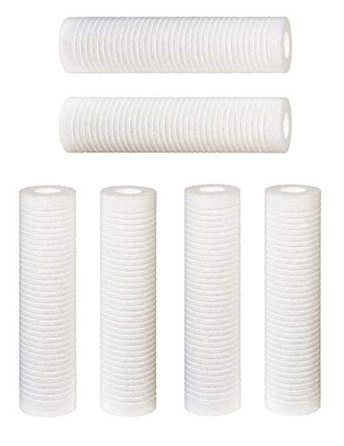 CFS – 6 Pack Grooved Sediment Melt Blown Water Filter Cartridges Compatible with AP110, WHCF-GD05, Watts FPMBG-5-975 Models – Whole House Replacement Filter Cartridge – 5-Micron – 10" x 2.5"