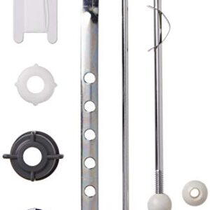 PF WaterWorks PF0907 Pop-Up Drain Repair Kit - Threaded Adjustable Center Pivot/Ball Rod with 3 Nuts, Gasket, 3 Sizes of Balls, with Pull Rod/Linkage, Chrome