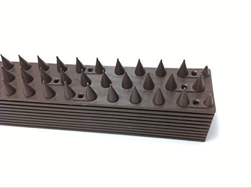 Bird Spikes Durable Pigeon Anti-Climbing Security for Fence Walls, Pack of 10PCS, 14.5FT Brown